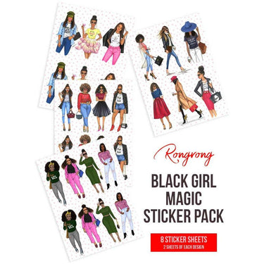 Rongrong Black Girl Magic Stickers Pack | Black Girl Stickers | Shop ...
